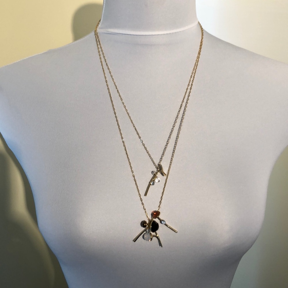 Swarovski Gold Plated Double String Necklace - Gem